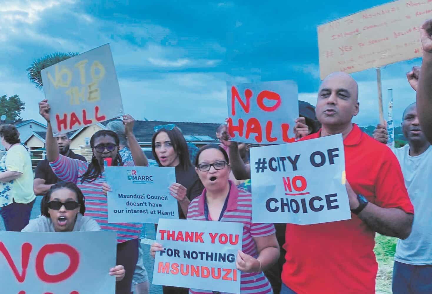 Bisley protest over new community hall continues | The Witness