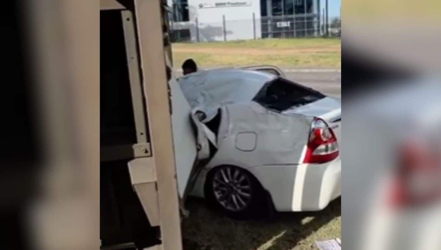 WATCH | Driver survives after truck overturns onto car | The Witness